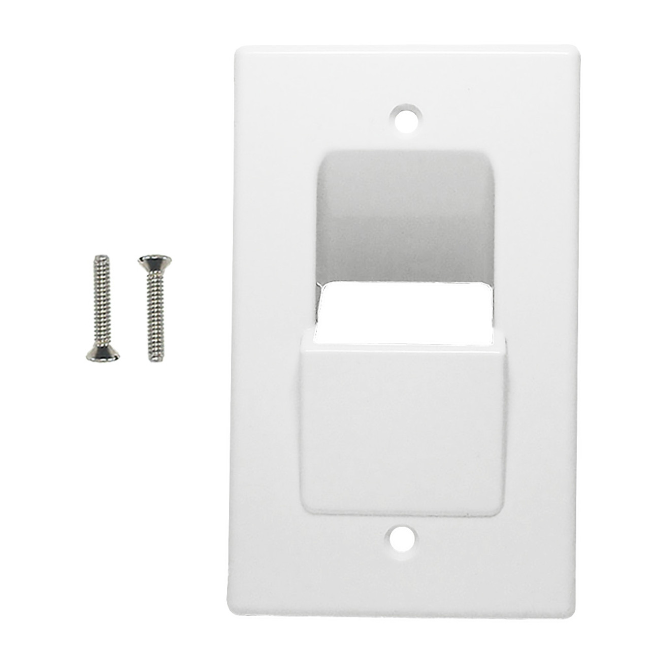 Cable Pass-through Wall Plate, Double Gang - White - RTC-Electronics