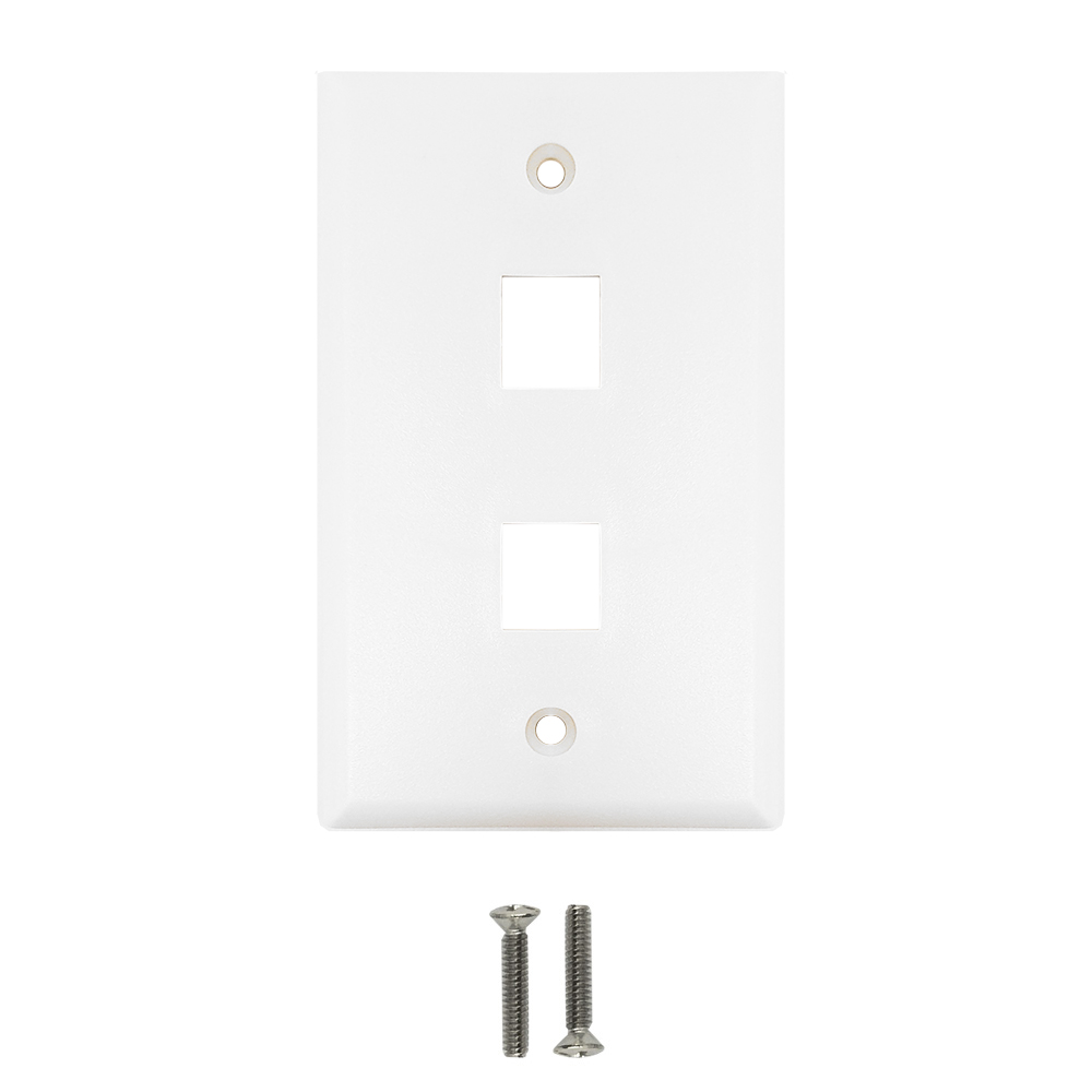 Wall Plate, 6-Port Keystone - White - RTC-Electronics