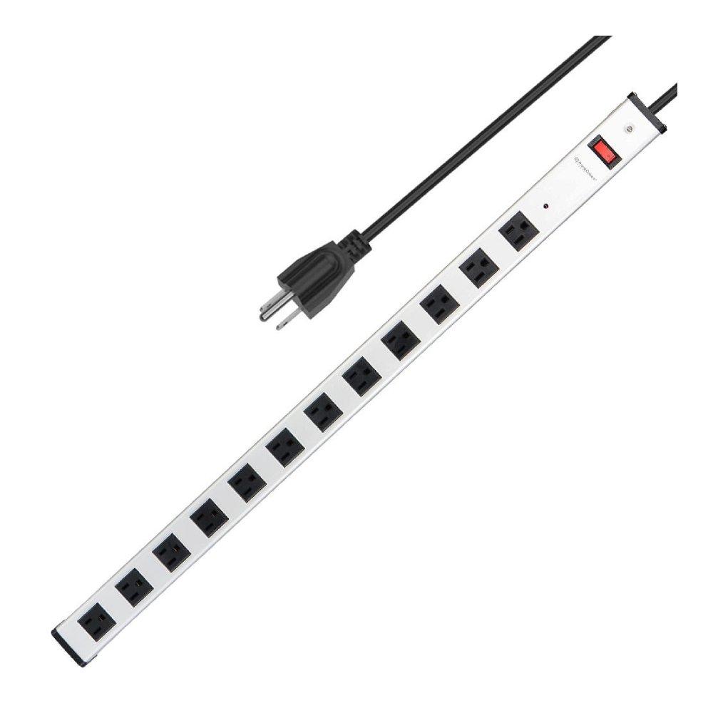 "Get Enhanced Power with 3 FT 12 Outlet Power Bar - Surge Protection ...